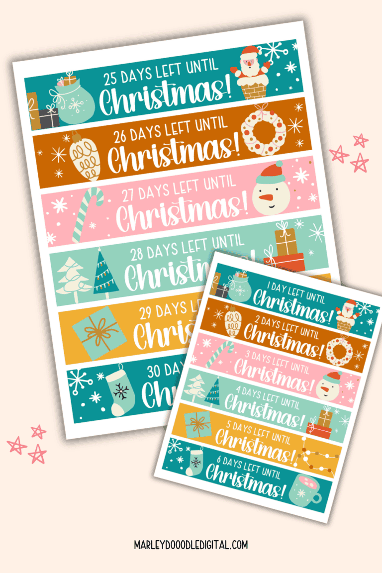 Easy and Fun Christmas Countdown Paper Chain -Free Printable - Marley ...
