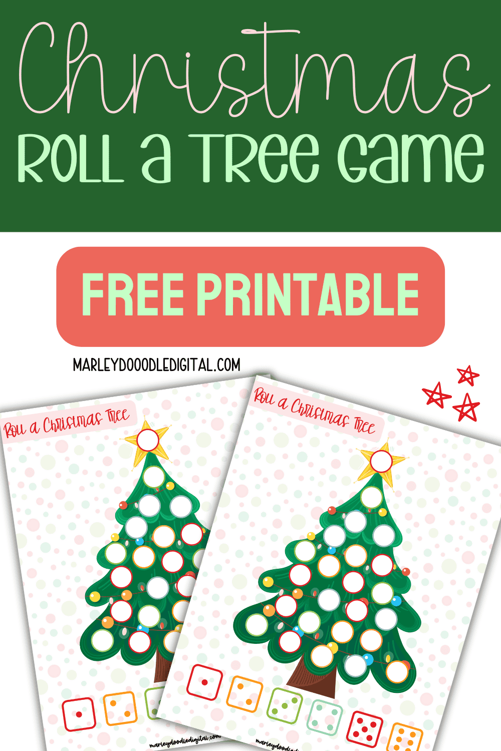 Roll a Christmas Tree Dice Game for Kids (Free Printable!) - Marley ...