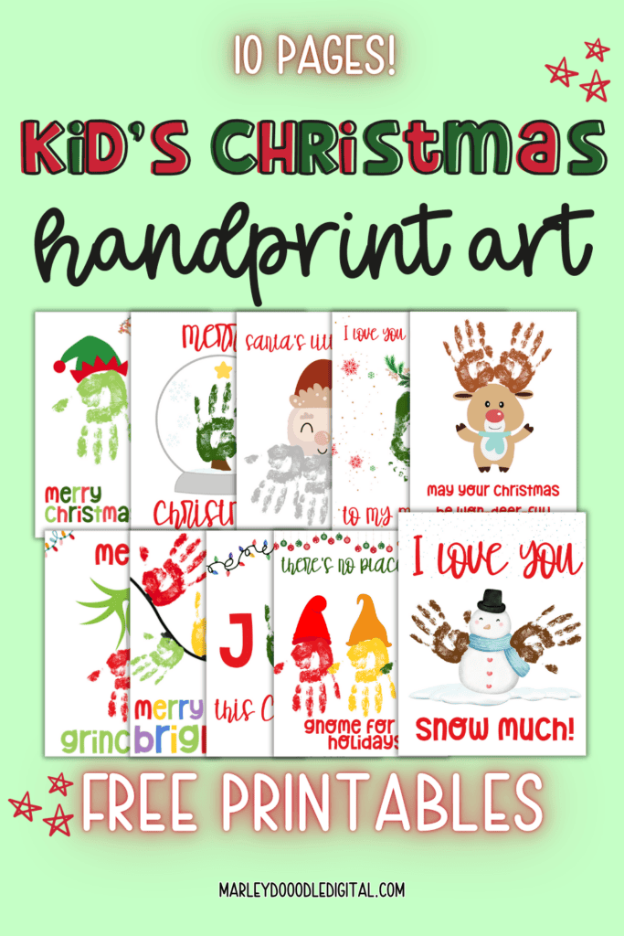 10 Cutest Kids Christmas Handprint Art Printables (Free) - Marley ...