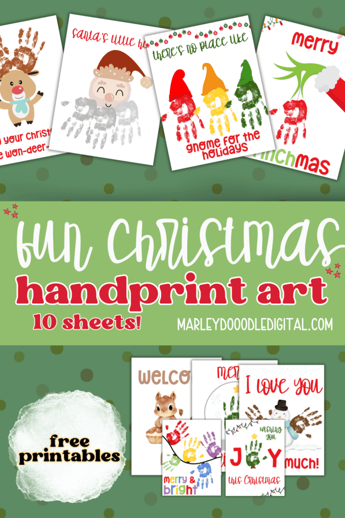 10 Cutest Kids Christmas Handprint Art Printables (Free) - Marley ...