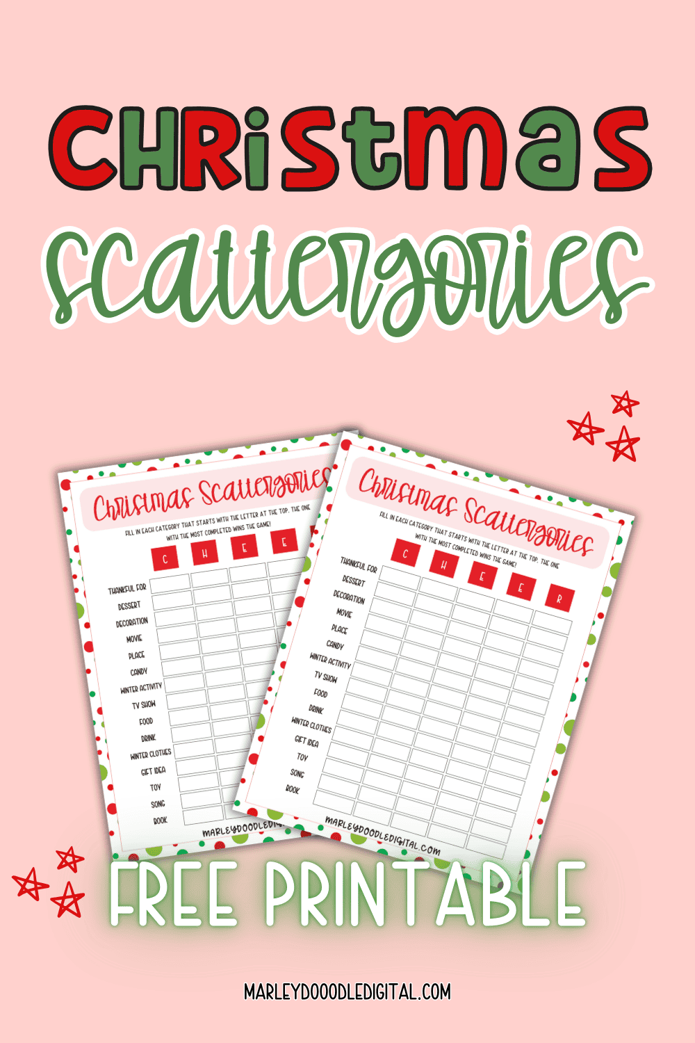 Printable Christmas Scattergories (Free Holiday Game!) - Marley Doodle ...