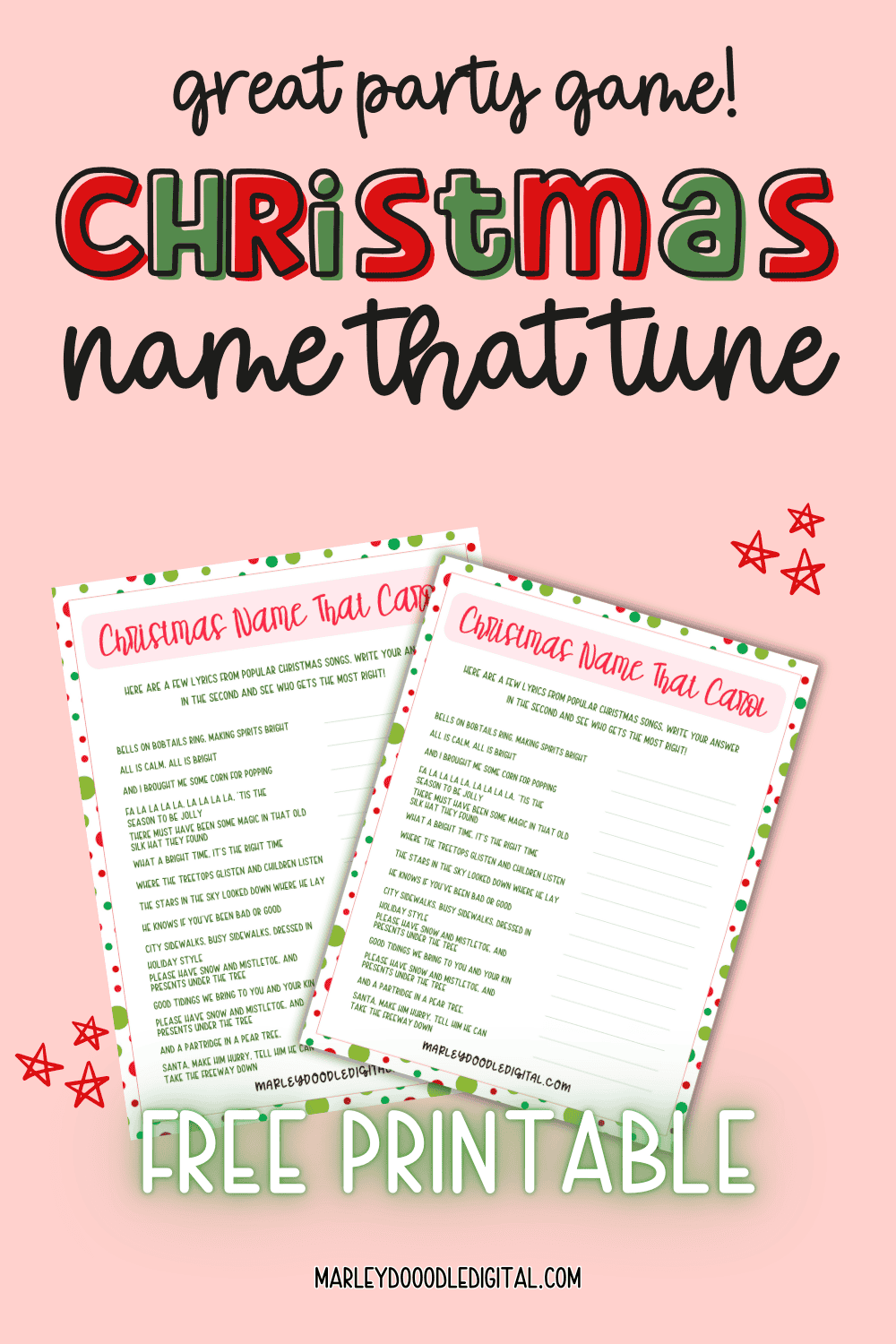 Free Printable Name That Christmas Carol Game with Answers! - Marley ...
