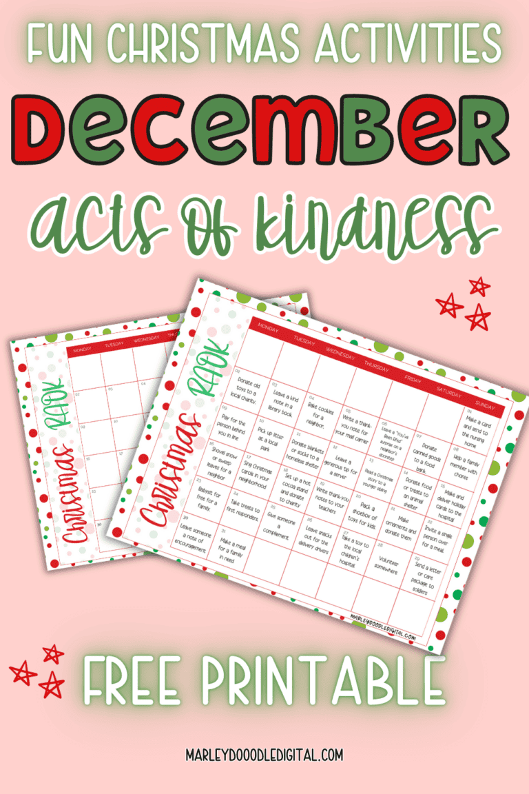 31 Days of Random Acts of Christmas Kindness-Free Printable - Marley ...