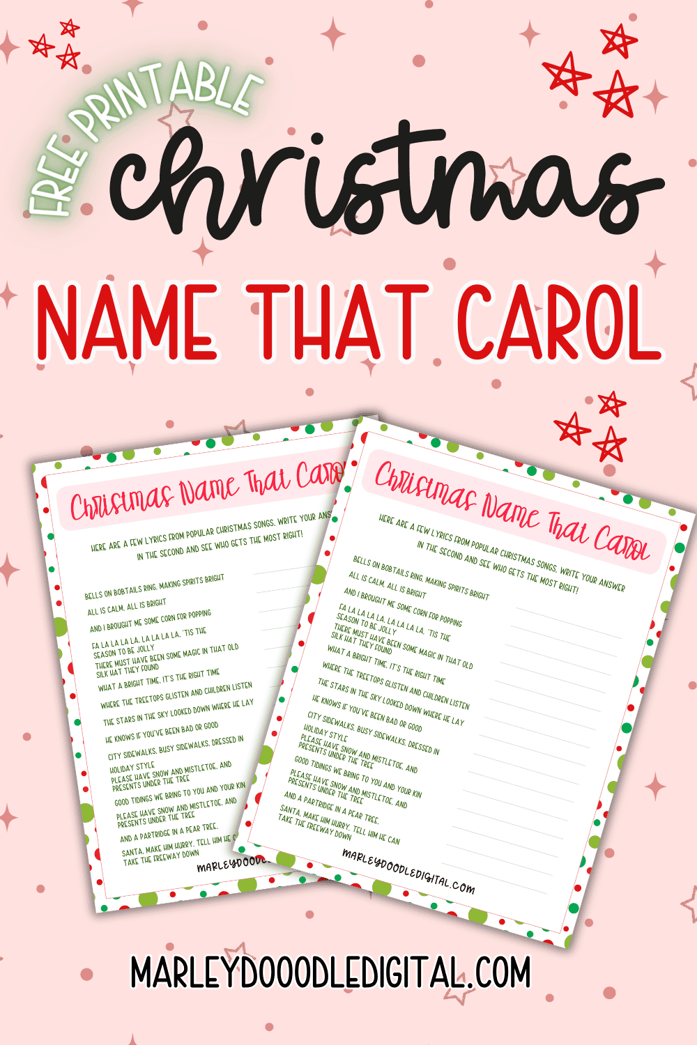 Free Printable Name That Christmas Carol Game with Answers! - Marley ...