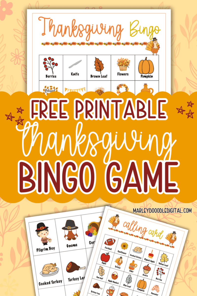 Free Printable Thanksgiving Bingo with 60 Unique Cards! - Marley Doodle ...