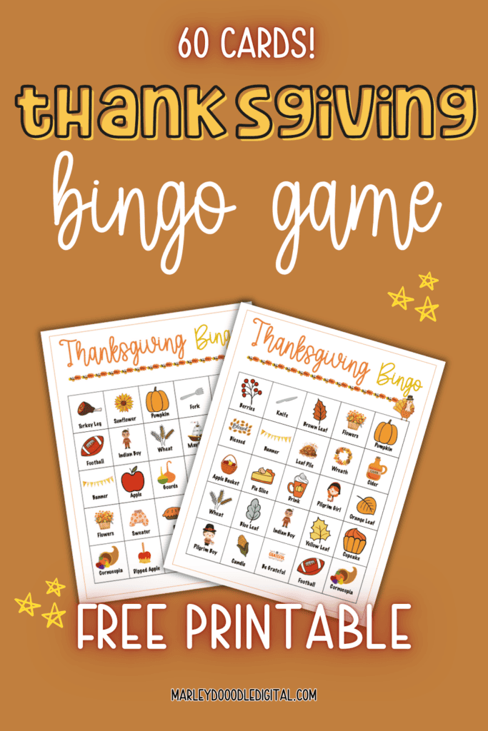 Free Printable Thanksgiving Bingo with 60 Unique Cards! - Marley Doodle ...