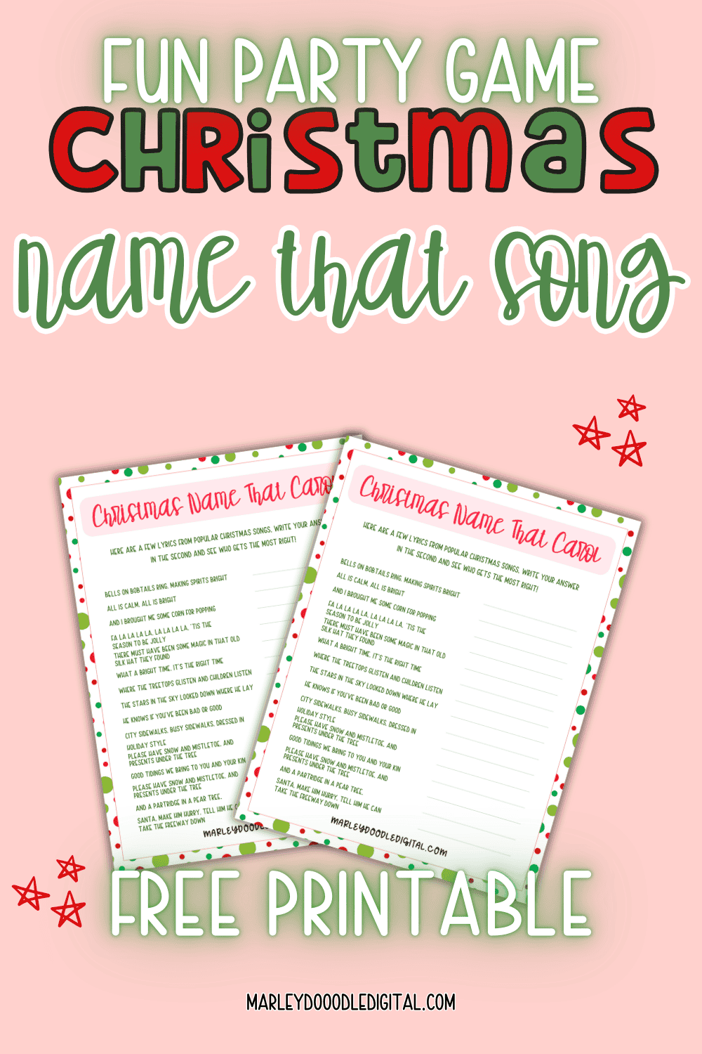 Free Printable Name That Christmas Carol Game with Answers! - Marley ...