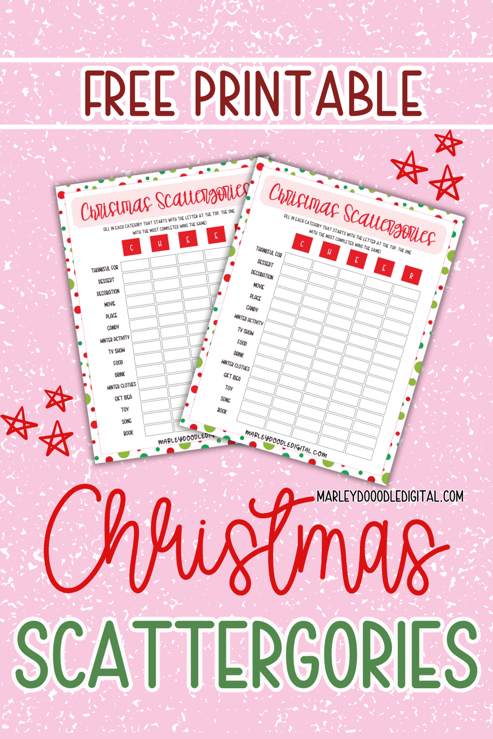 Printable Christmas Scattergories (Free Holiday Game!) - Marley Doodle ...