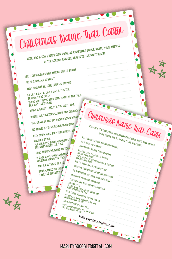 Free Printable Name That Christmas Carol Game with Answers! - Marley ...