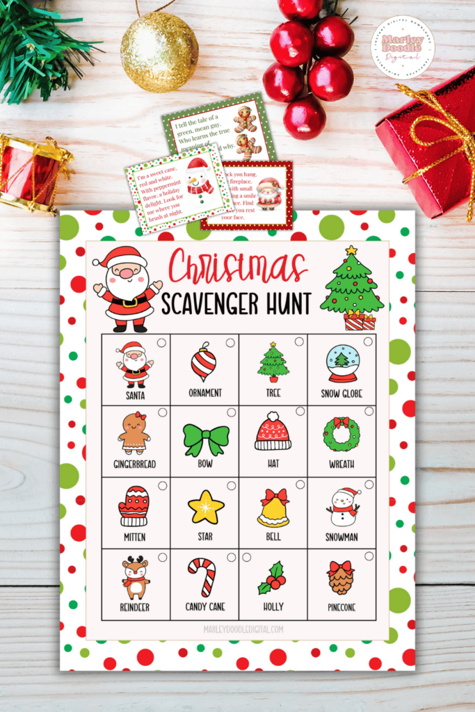 Fun Free Kids Christmas Scavenger Hunt -3 Printable Versions - Marley ...
