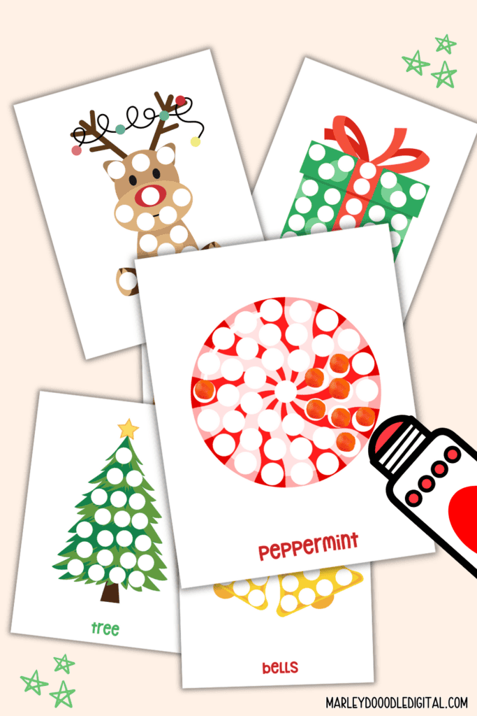14 Free & Fun Christmas Do-A-Dot Printables for Kids - Marley Doodle ...