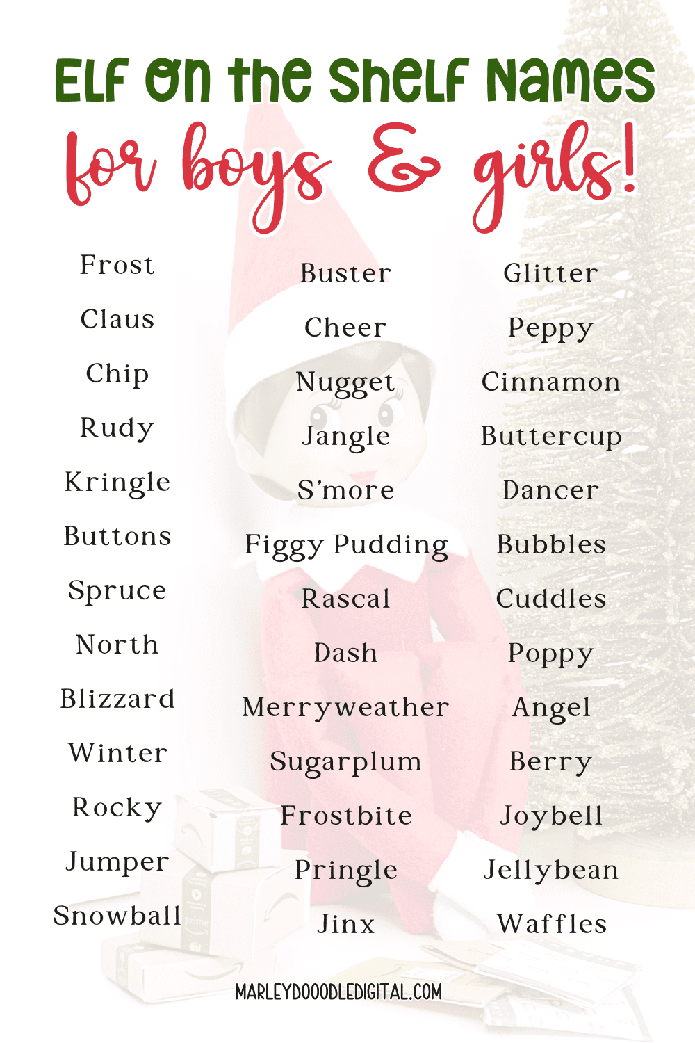 199 Festive Elf on the Shelf Name Ideas - Marley Doodle Digital