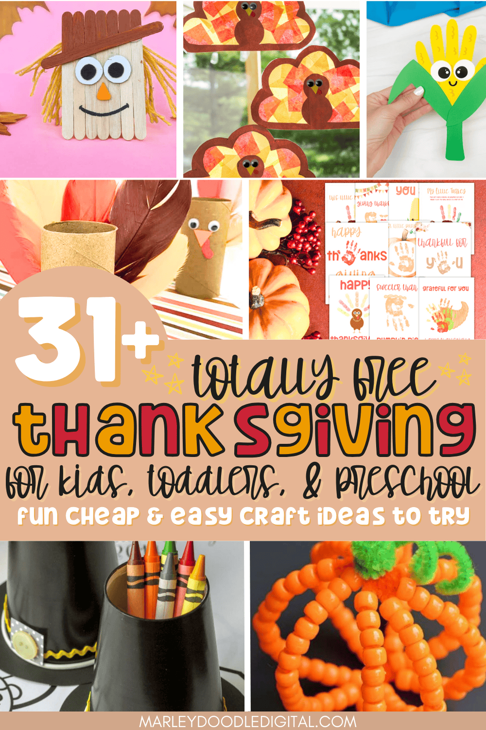 31+ Fun & Easy Thanksgiving Crafts for Kids, Toddlers, & Preschool ...