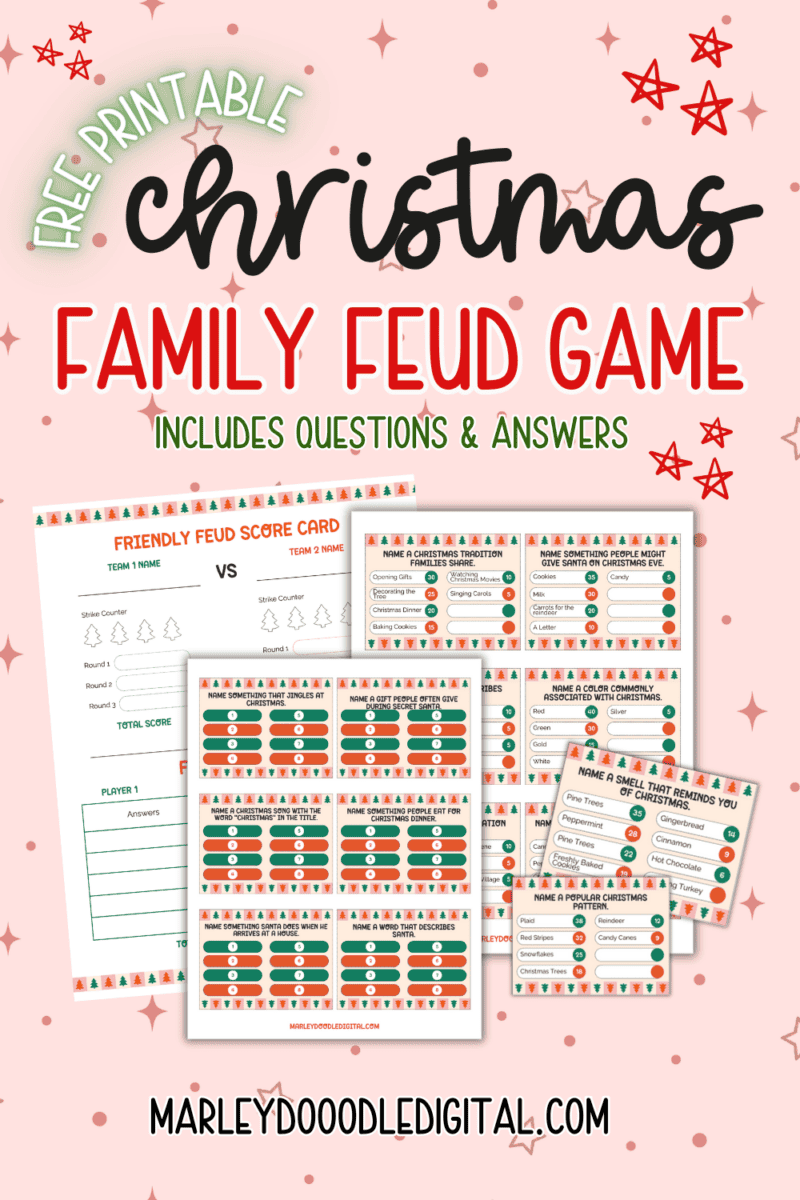 Christmas Family Feud Game - 50+ Free Printable Questions - Marley ...