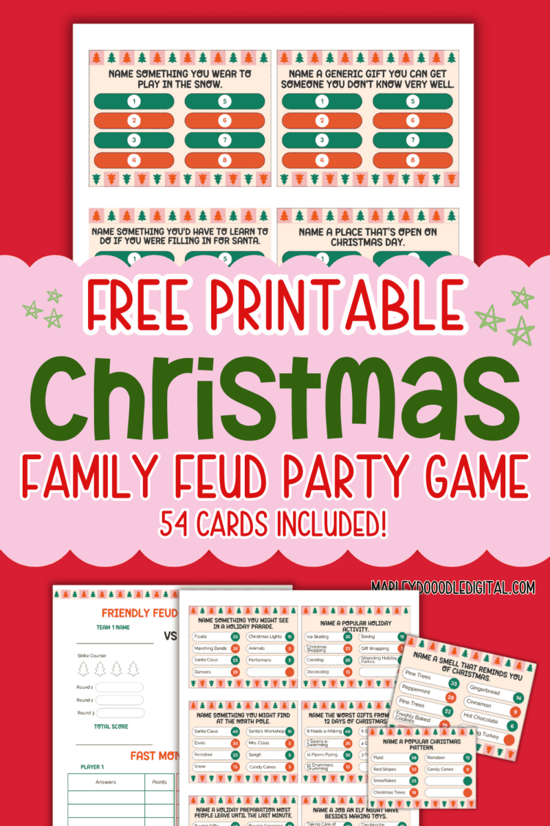 Christmas Family Feud Game - 50+ Free Printable Questions - Marley ...