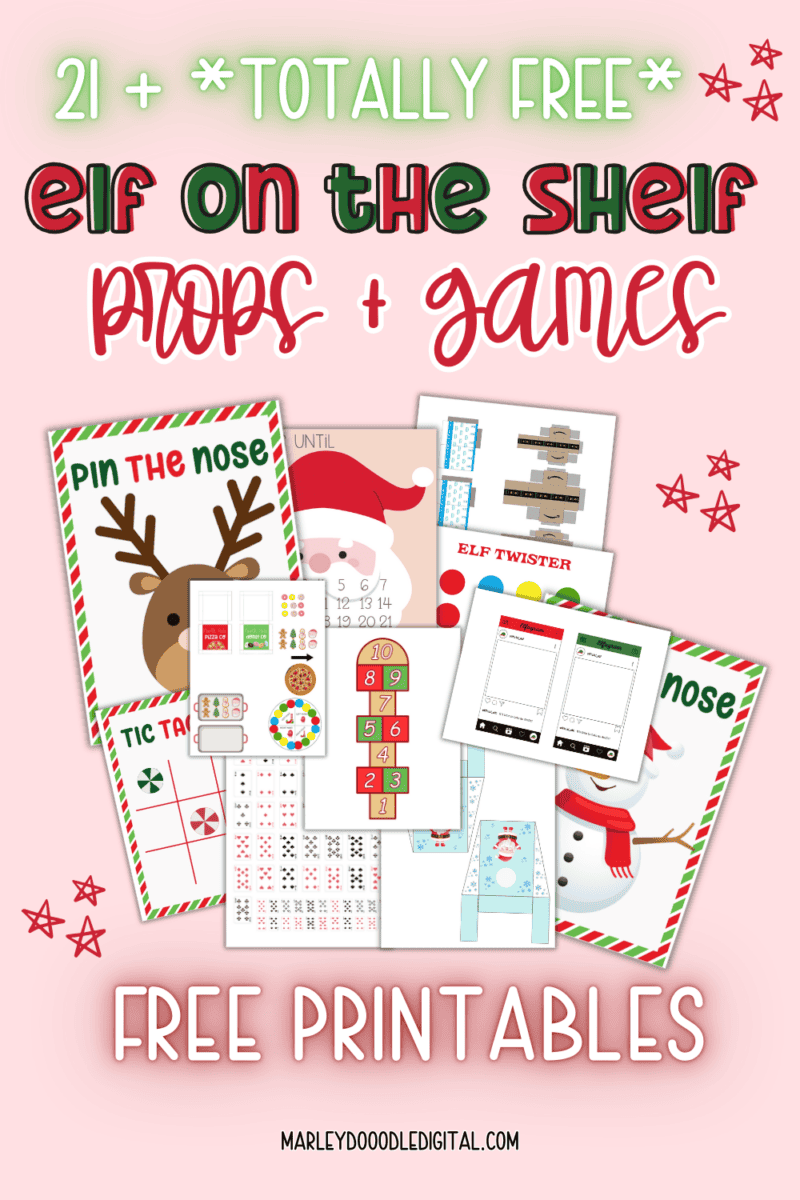 21+ Cute & Free Elf Sized Printable Props & Games - Marley Doodle Digital