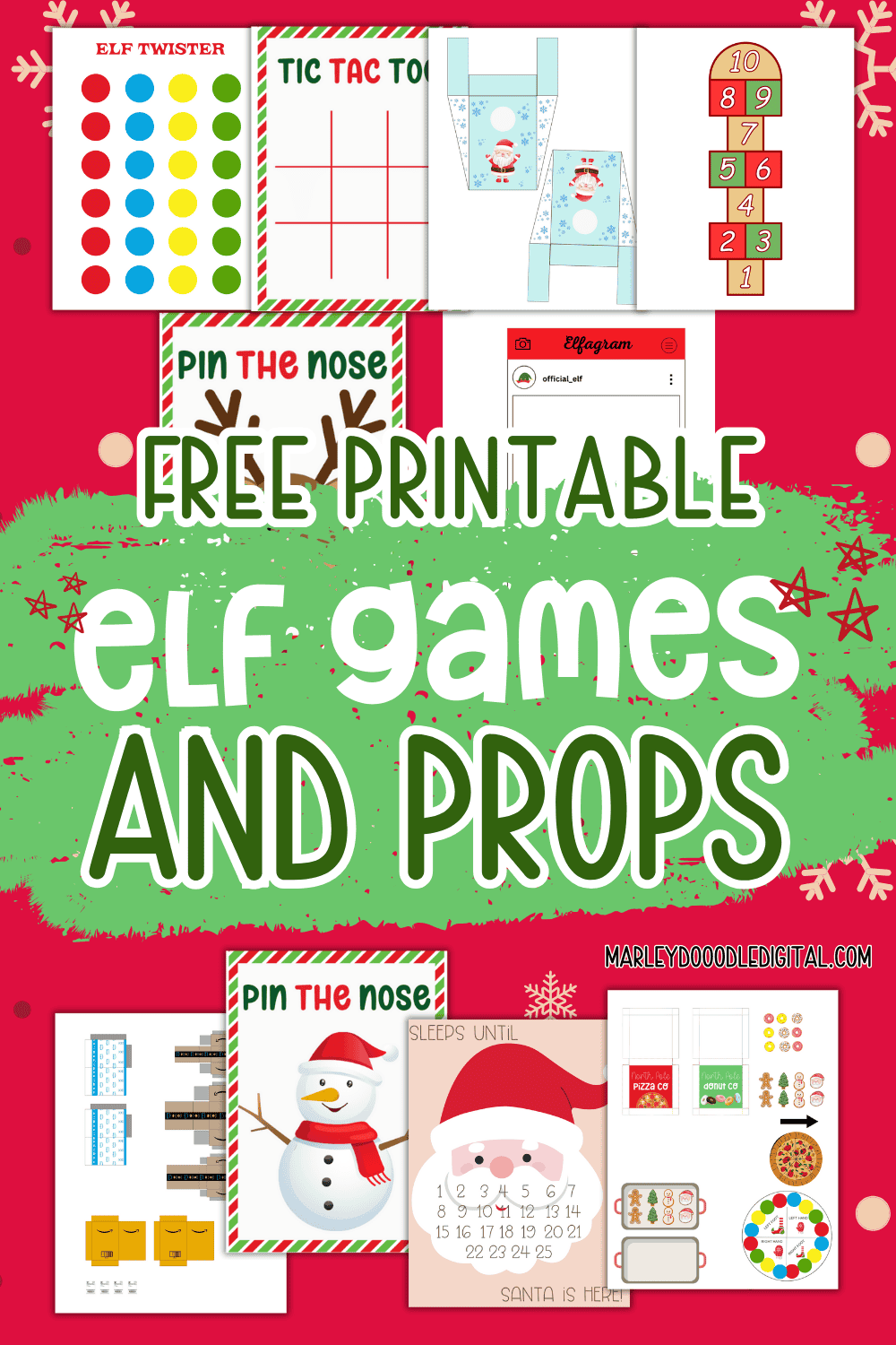 21+ Cute & Free Elf Sized Printable Props & Games - Marley Doodle Digital
