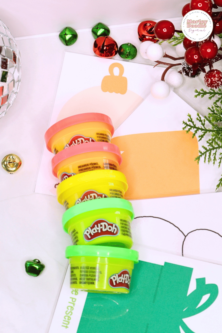 Free Printable Play Doh Christmas Gift Tags and Mats- Cute Student Gift ...