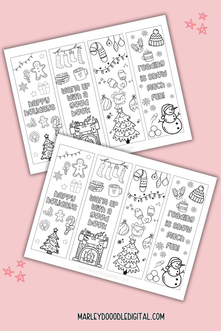 Christmas Bookmarks for Kids to Color (Free Printables + Easy Gift ...