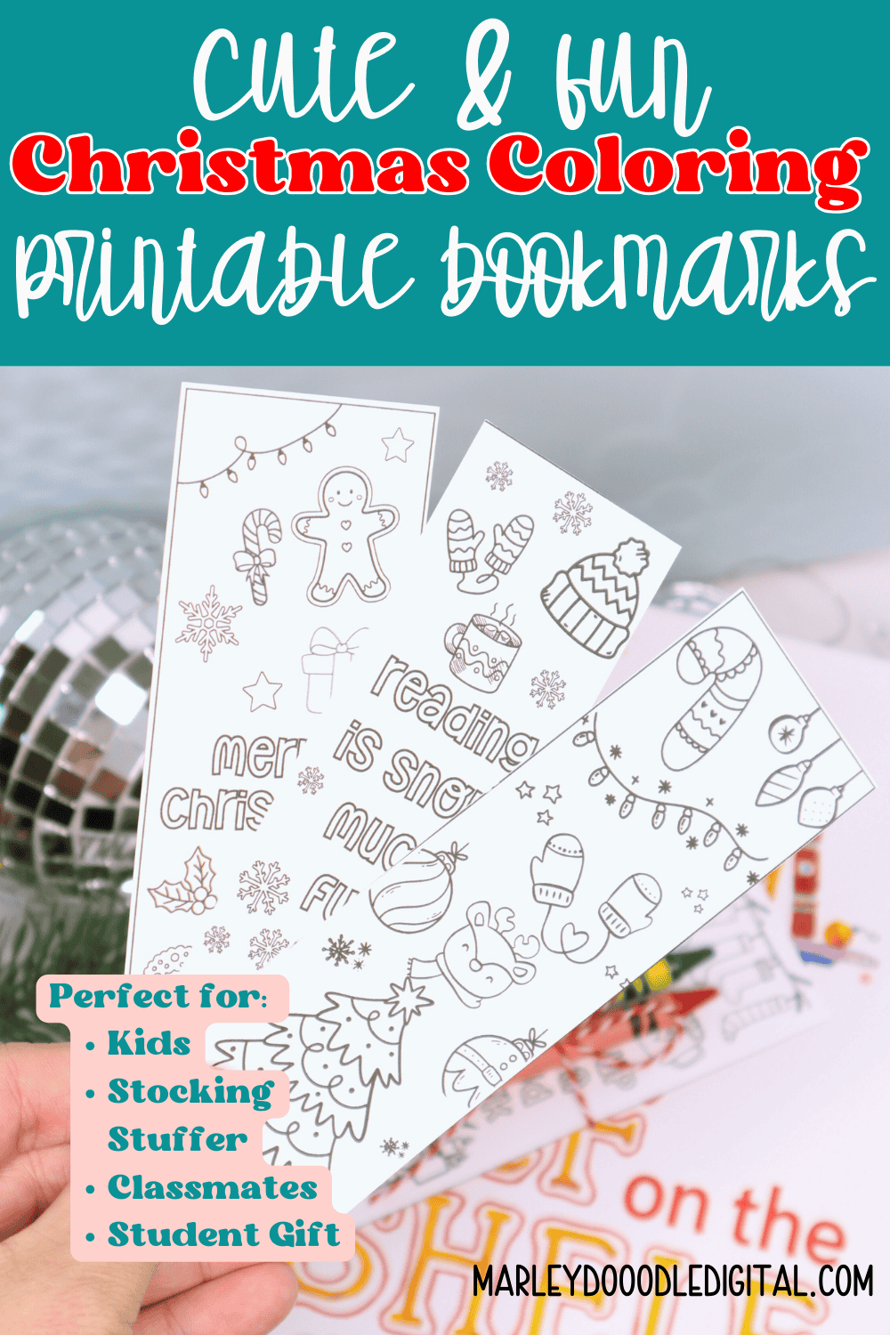 Christmas Bookmarks for Kids to Color (Free Printables + Easy Gift ...