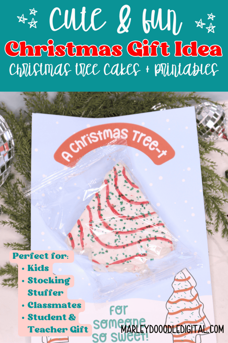 Christmas Tree Cake Printable Cards - Easy Gift Idea - Marley Doodle ...