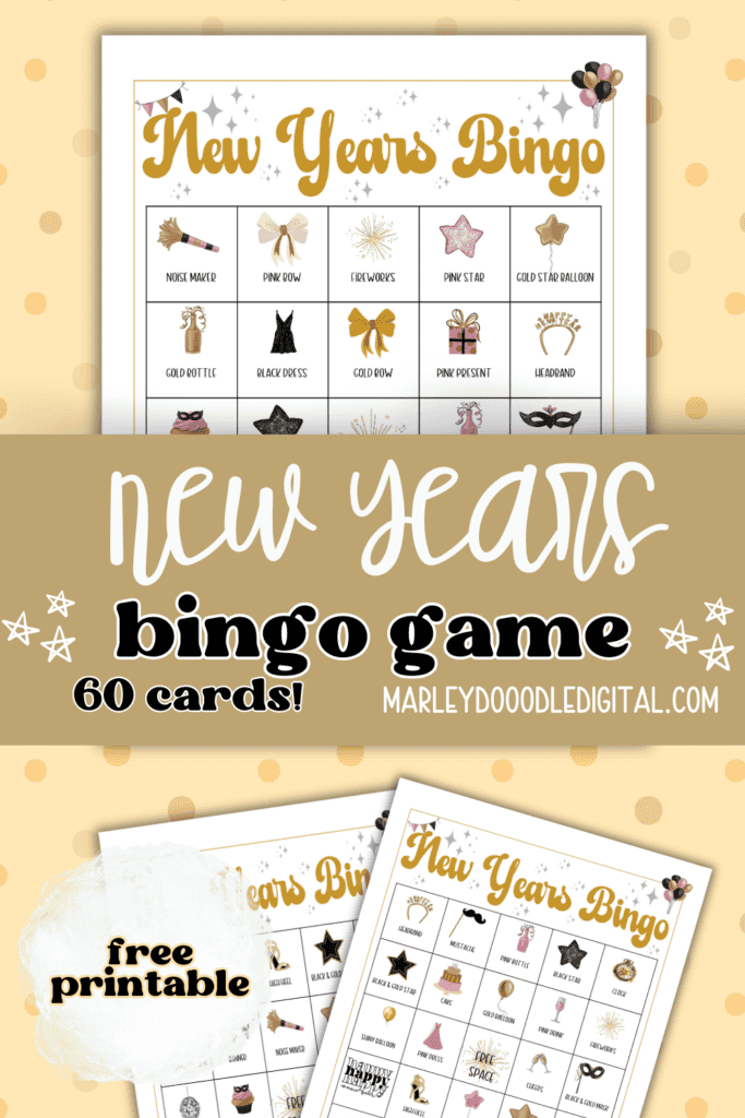 Free Printable New Year's Bingo with 60 Unique Cards! - Marley Doodle ...