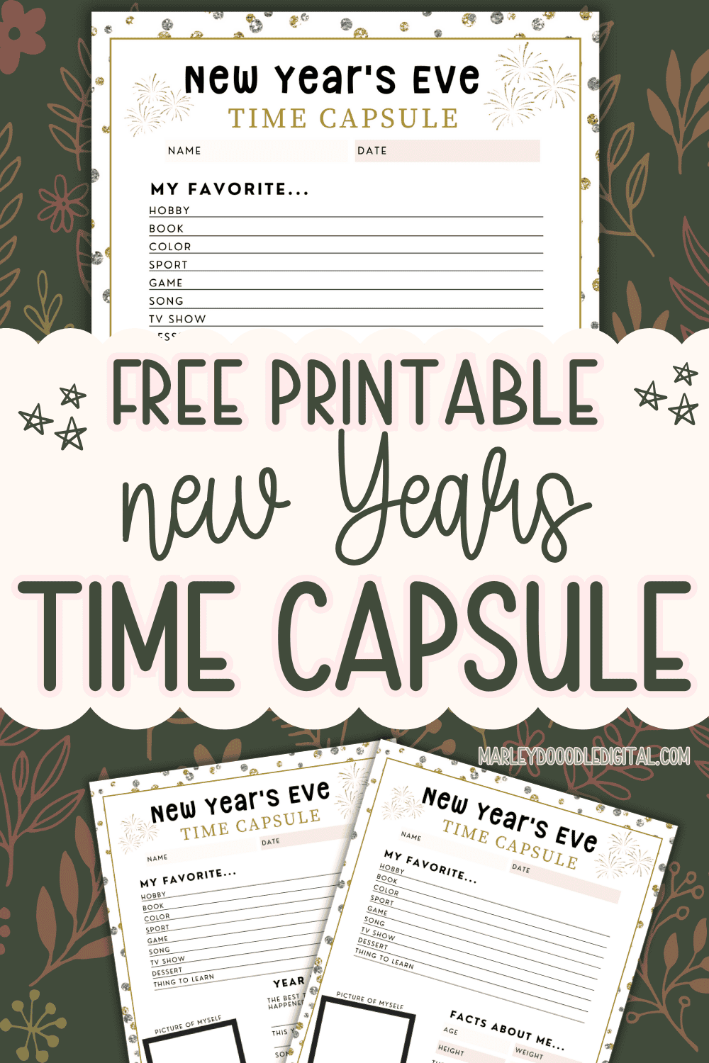 Free Printable New Year's Time Capsule Sheet (+ fun ideas) - Marley ...