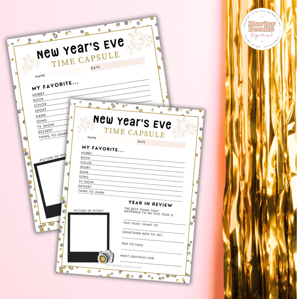 Free Printable New Year's Time Capsule Sheet (+ fun ideas) - Marley ...