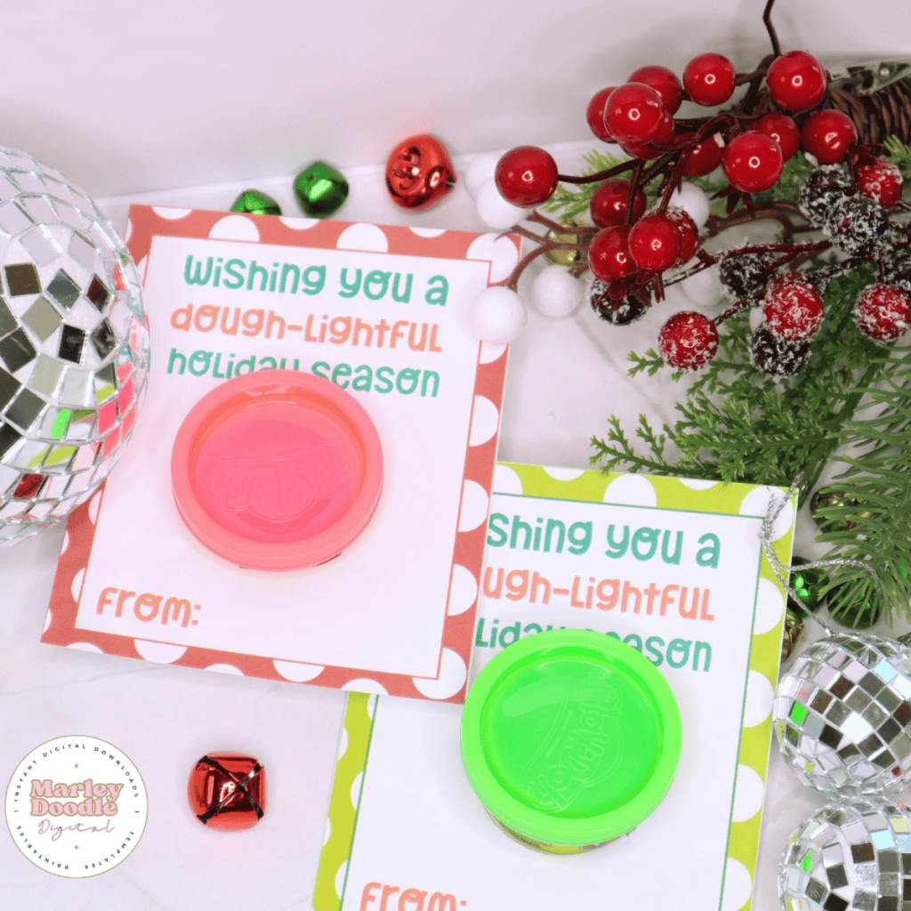 Free Printable Play Doh Christmas Gift Tags and Mats- Cute Student Gift ...