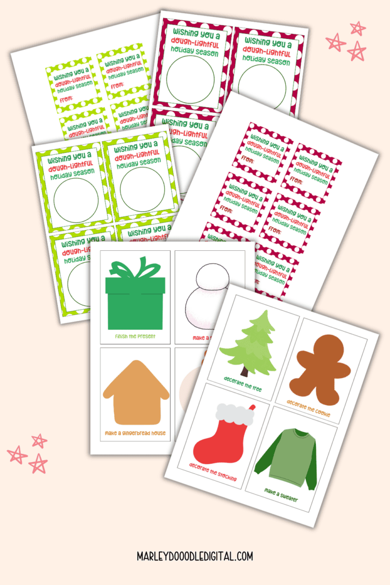Free Printable Play Doh Christmas Gift Tags and Mats- Cute Student Gift ...