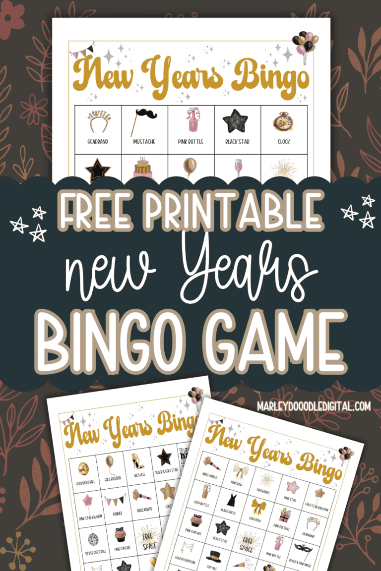 Free Printable New Year's Bingo with 60 Unique Cards! - Marley Doodle ...