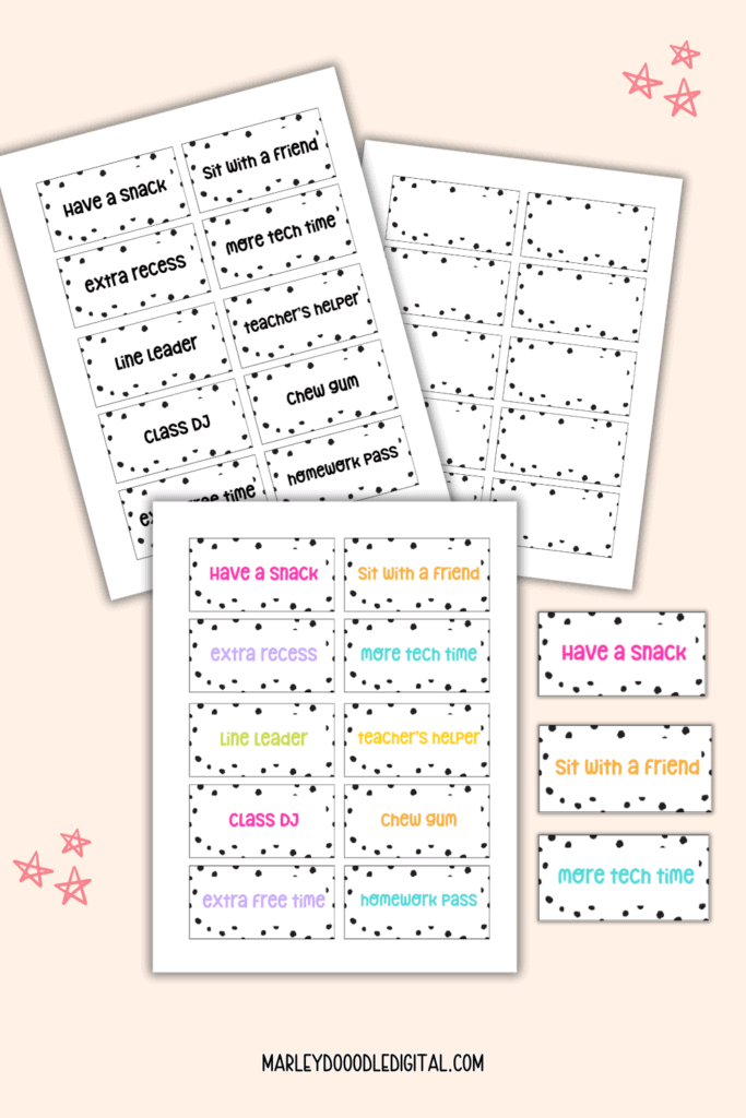 Free Printable Student Reward Coupons - Marley Doodle Digital