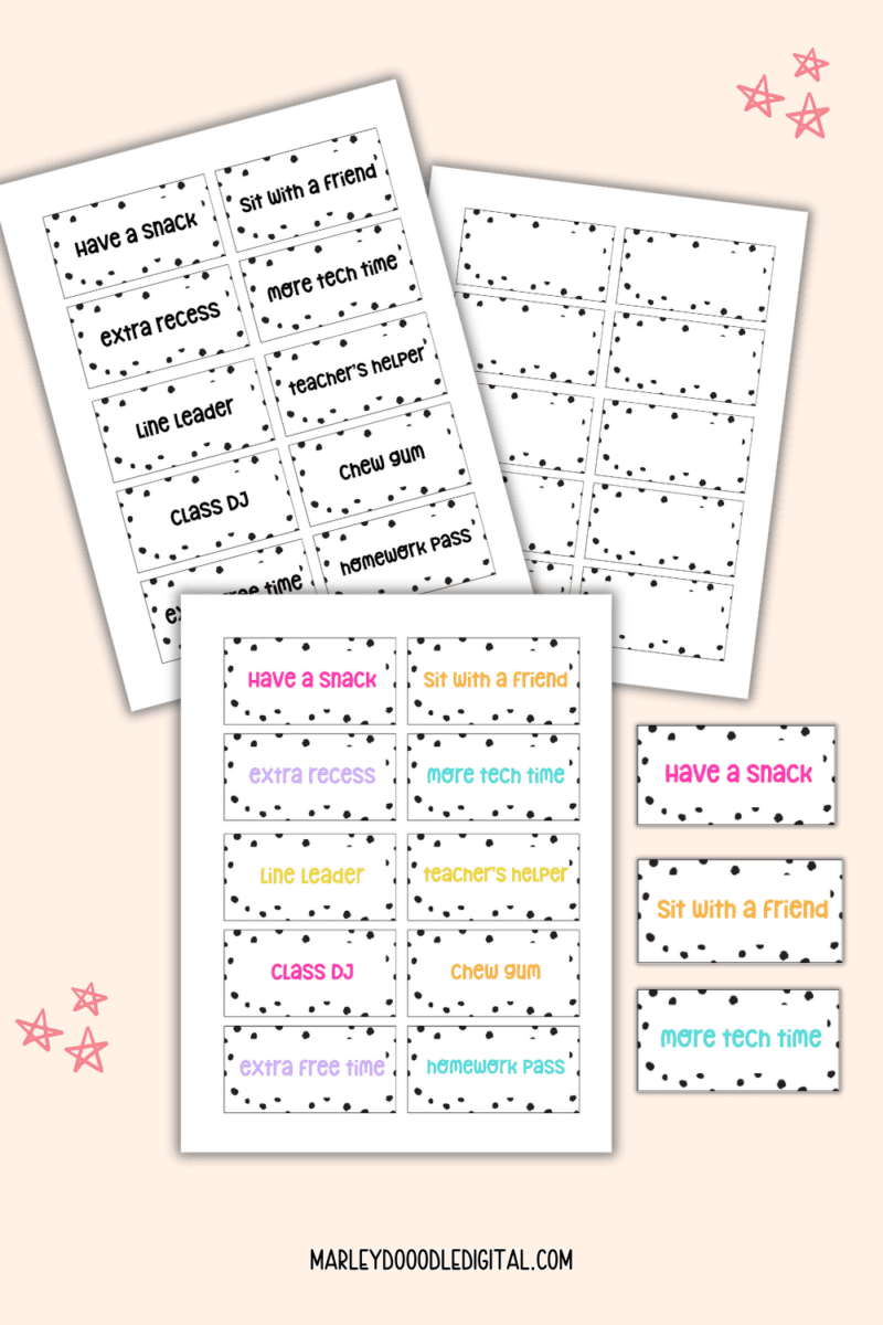 Free Printable Student Reward Coupons - Marley Doodle Digital