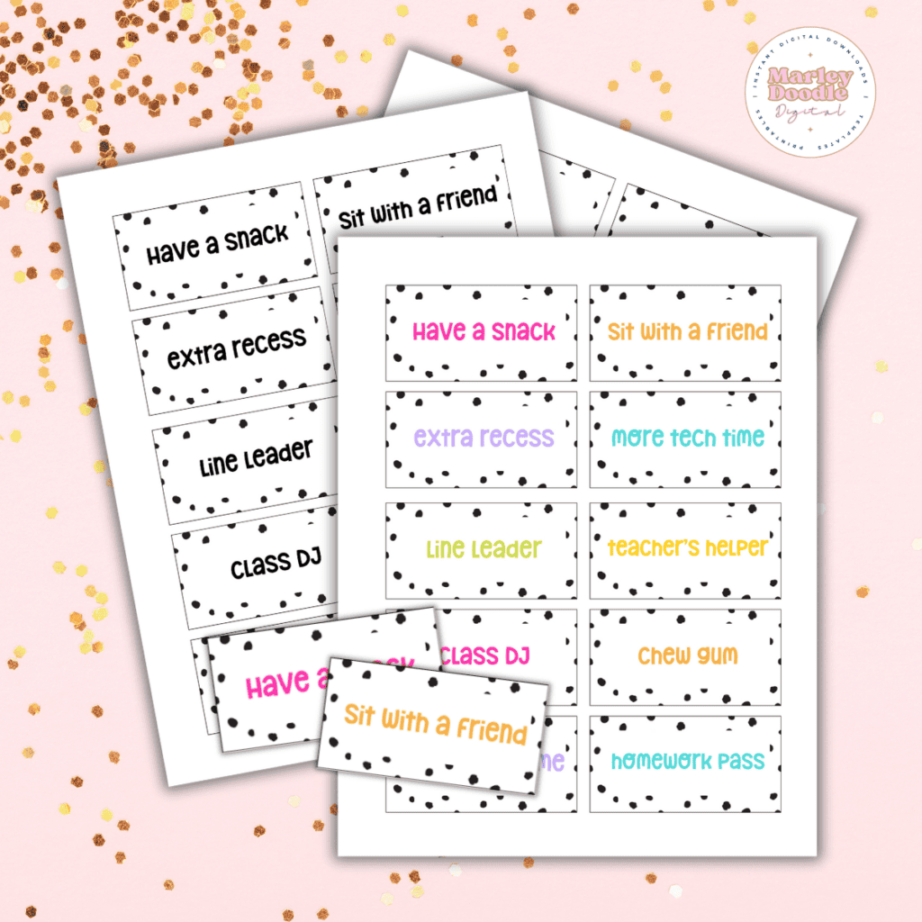 Free Printable Student Reward Coupons - Marley Doodle Digital