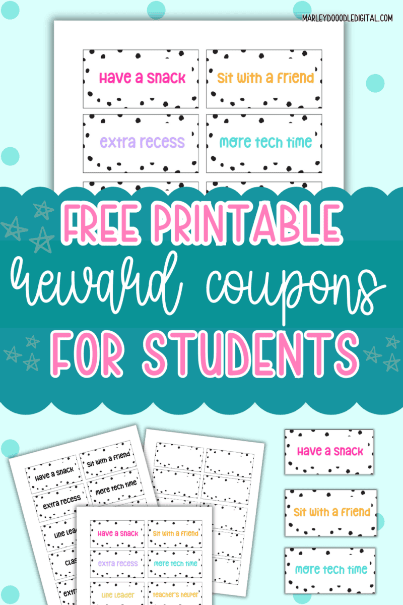 Free Printable Student Reward Coupons - Marley Doodle Digital