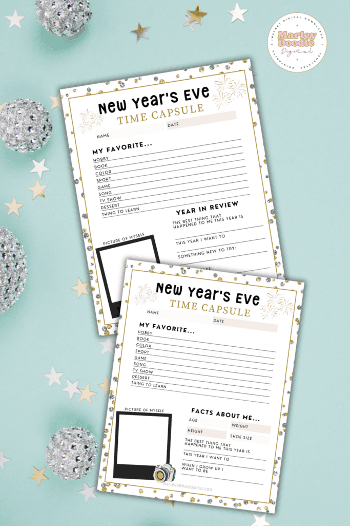 Free Printable New Year's Time Capsule Sheet (+ fun ideas) - Marley ...