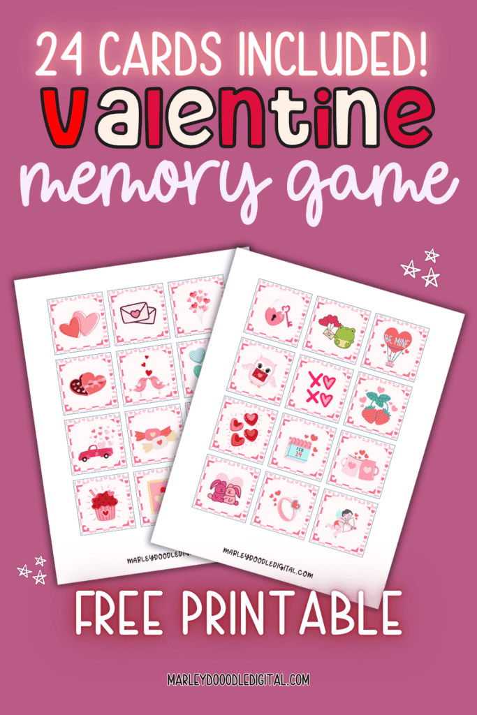 Valentine's Day Memory Matching Game for Kids (Free) - Marley Doodle ...