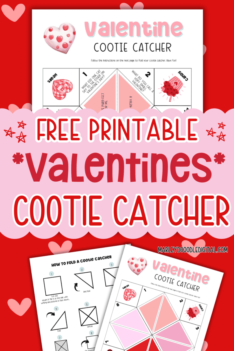 Free Printable Kids Valentine Cootie Catcher (Jokes + Blanks) - Marley ...