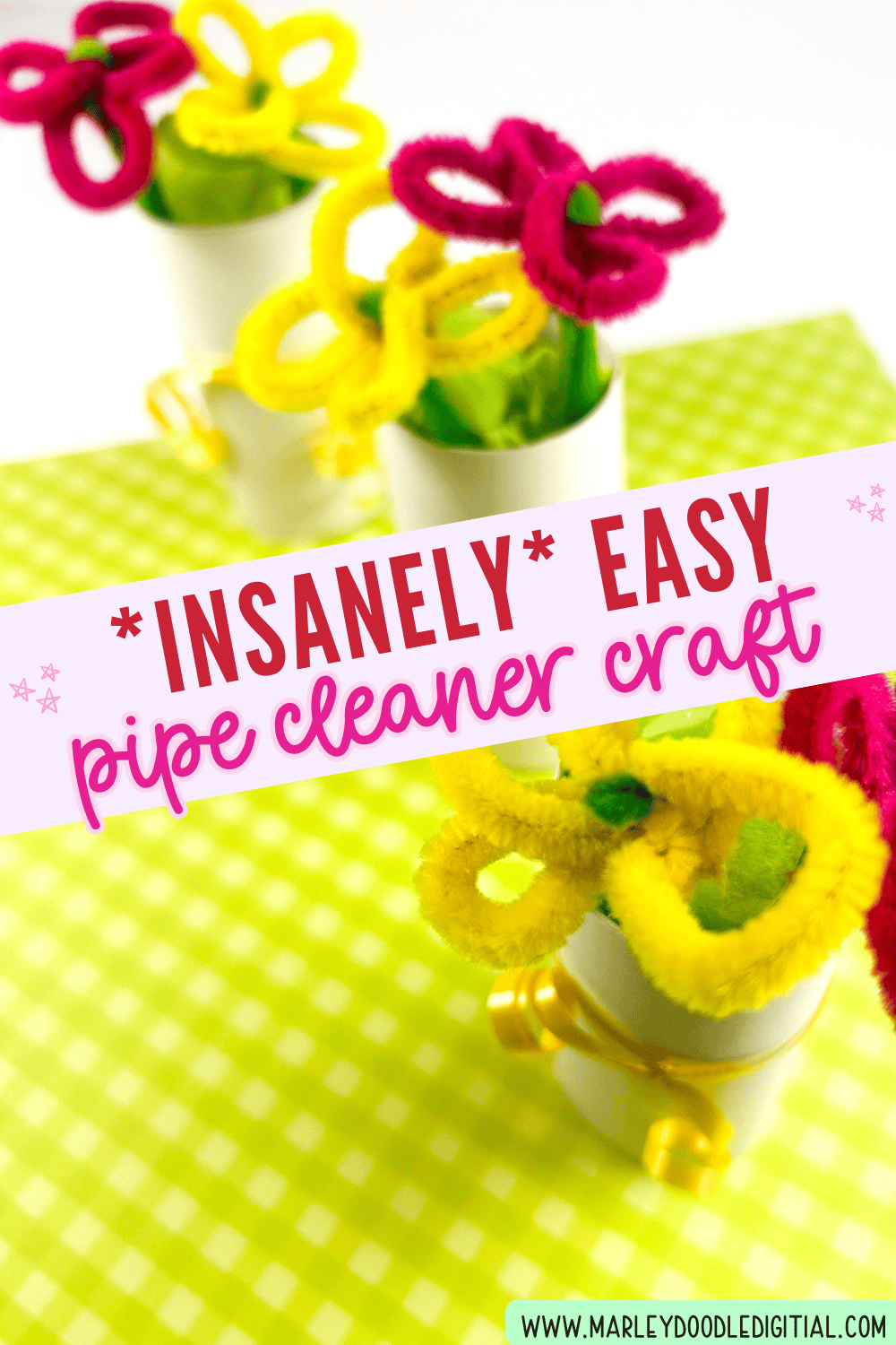 Cute Easy Pipe Cleaner Flowers Marley Doodle Digital