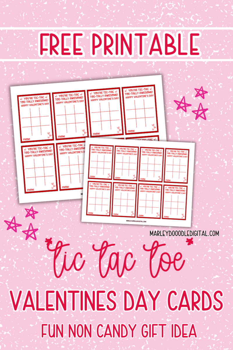 Cute & Free Printable Tic Tac Toe Valentine Day Cards - Marley Doodle ...