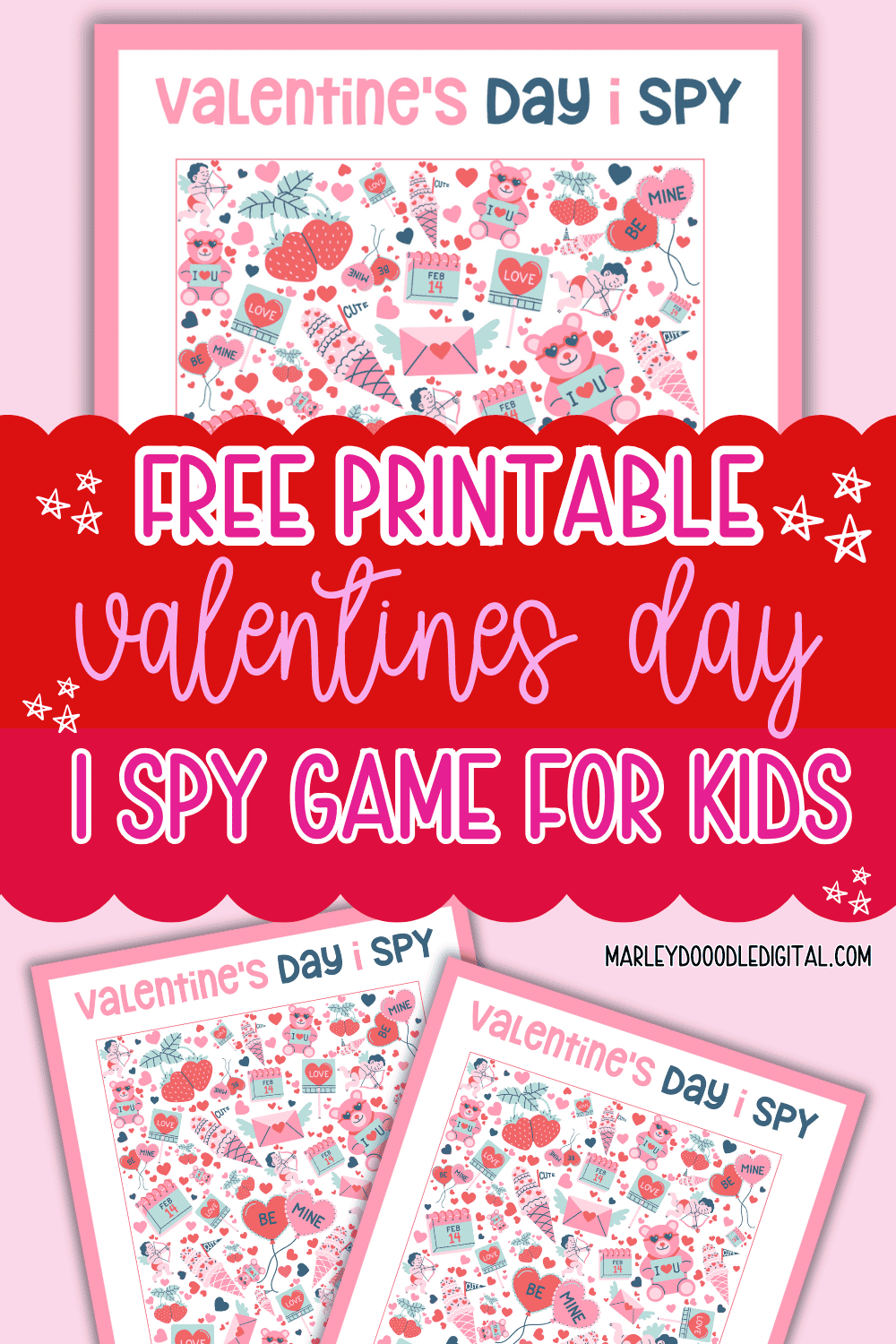 Cute & Fun Valentine's Day I Spy Printable - Marley Doodle Digital