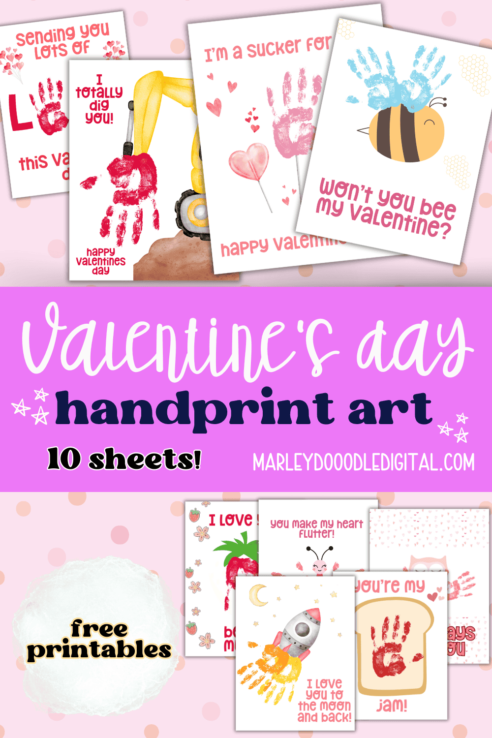 10 Extra Cute Valentine's Day Handprint Art Printables (Free) - Marley ...