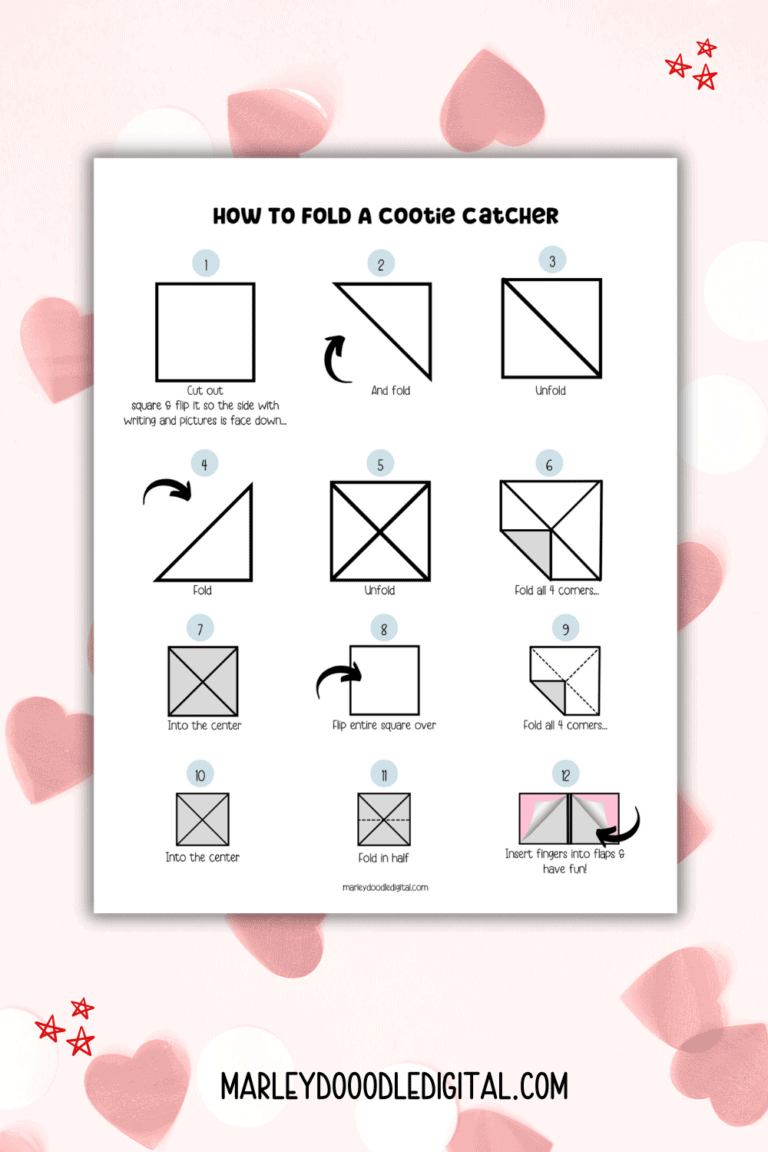 Free Printable Kids Valentine Cootie Catcher (Jokes + Blanks) - Marley ...