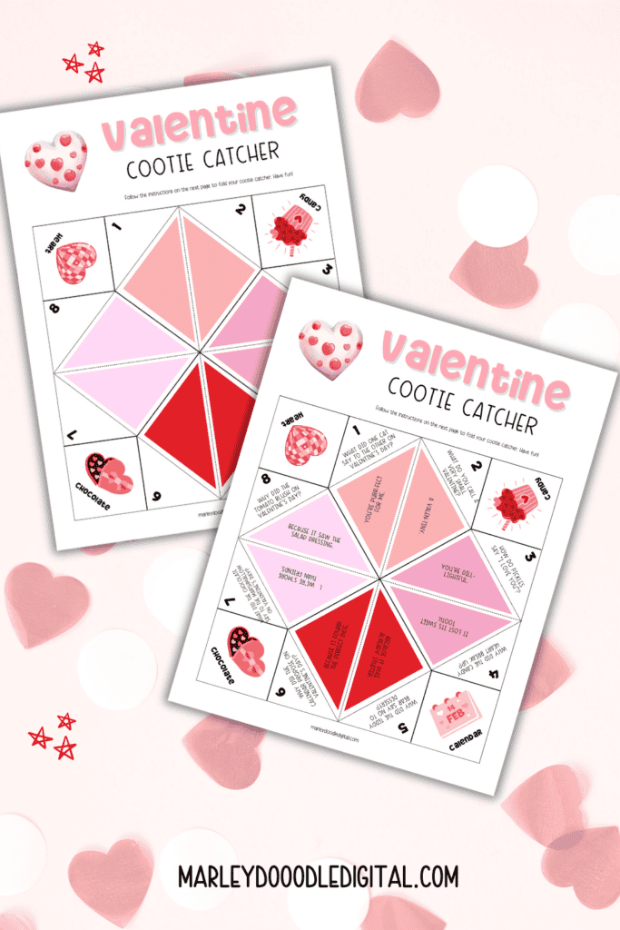 Free Printable Kids Valentine Cootie Catcher (Jokes + Blanks) - Marley ...
