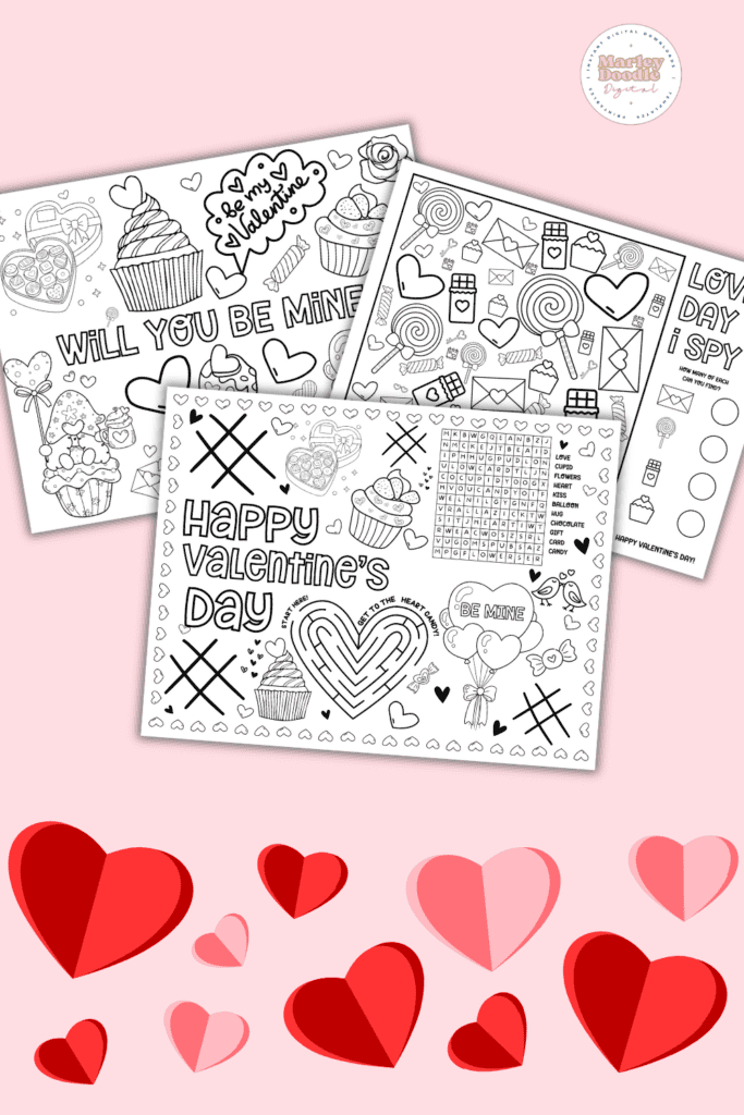 3 Cute and Free Printable Kids Valentine's Day Activity Placemats ...