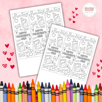 Free Printable Valentine's Day Coloring Bookmarks - Marley Doodle Digital