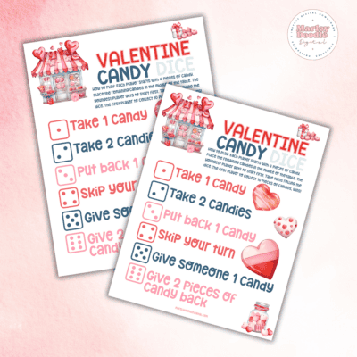 Free Printable Valentine Candy Dice Game (Fun for All!) - Marley Doodle ...
