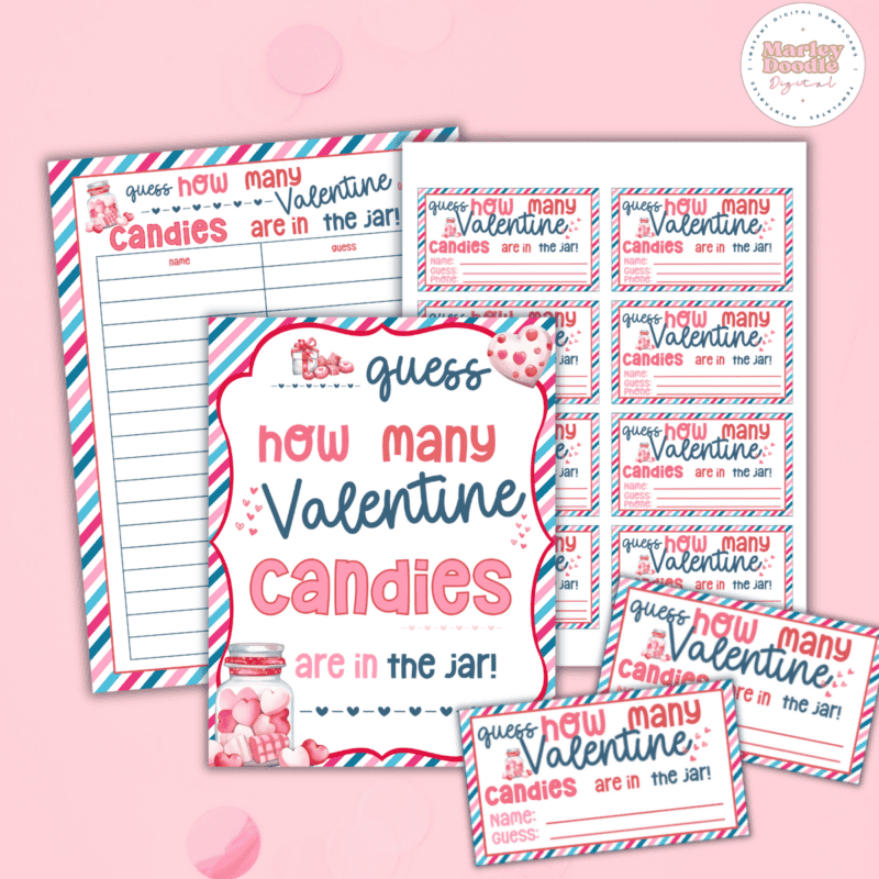 How Many Valentine Candies Are in the Jar? (Free Printables) - Marley ...