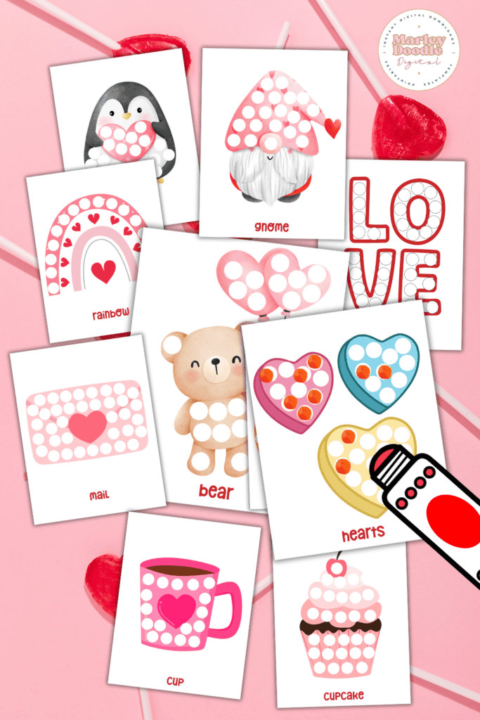 10 Free & Fun Valentine Do-A-Dot Printables for Kids - Marley Doodle ...