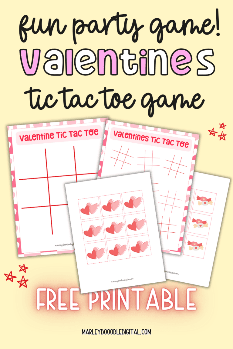 Free Printable Kids Valentines Tic Tac Toe Game (2 Versions!) - Marley ...